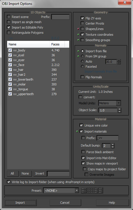 Importing Issues: Faceted or Triangulated — polycount