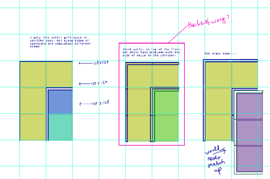 Modular wall distance/thickness advice needed — polycount