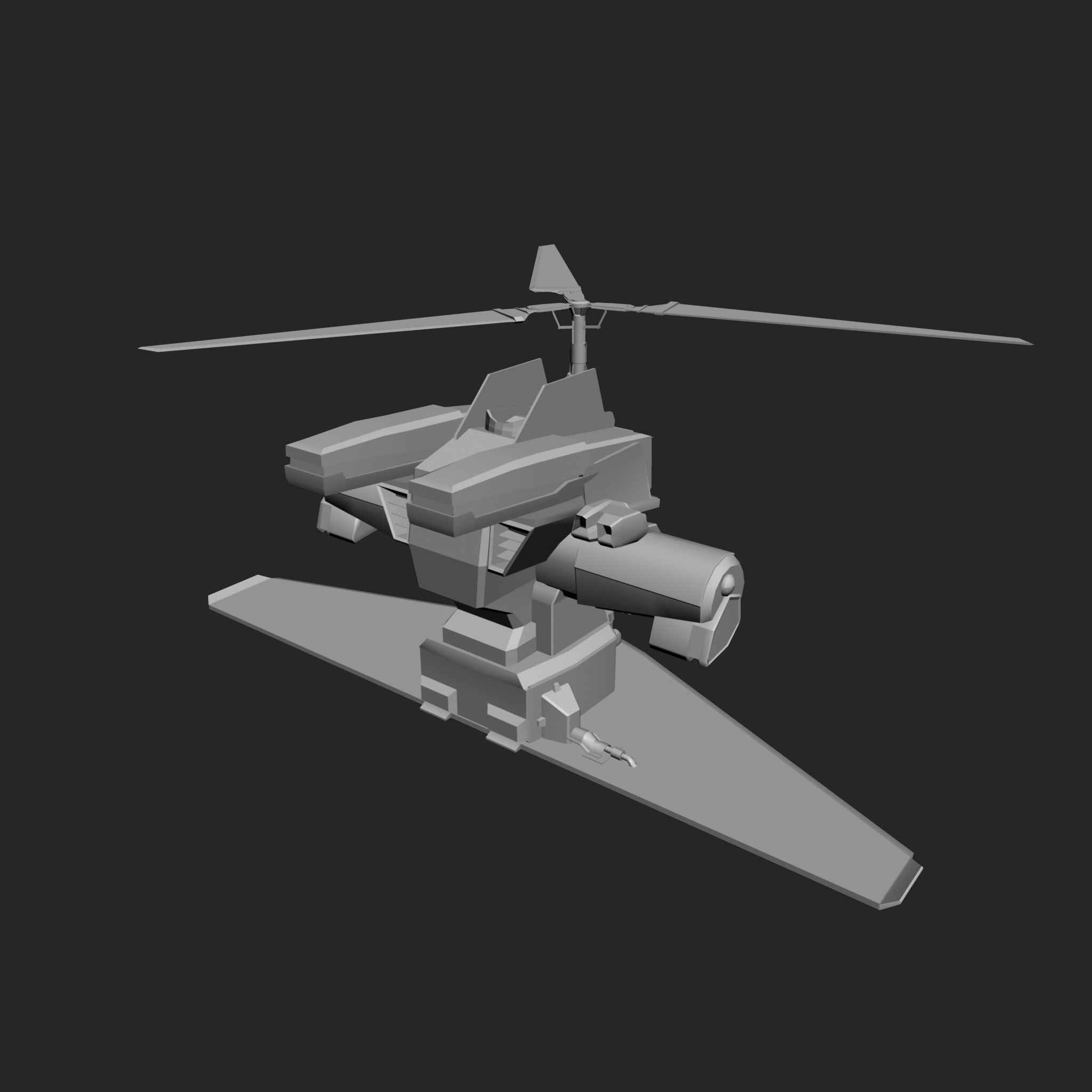 Hard-surface_Heli-Glyder WIP — polycount