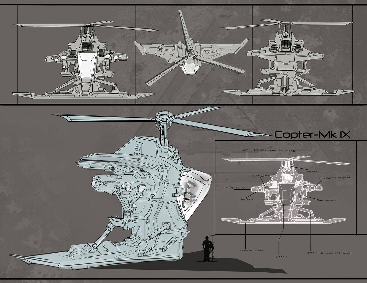 Hard-surface_Heli-Glyder WIP — polycount