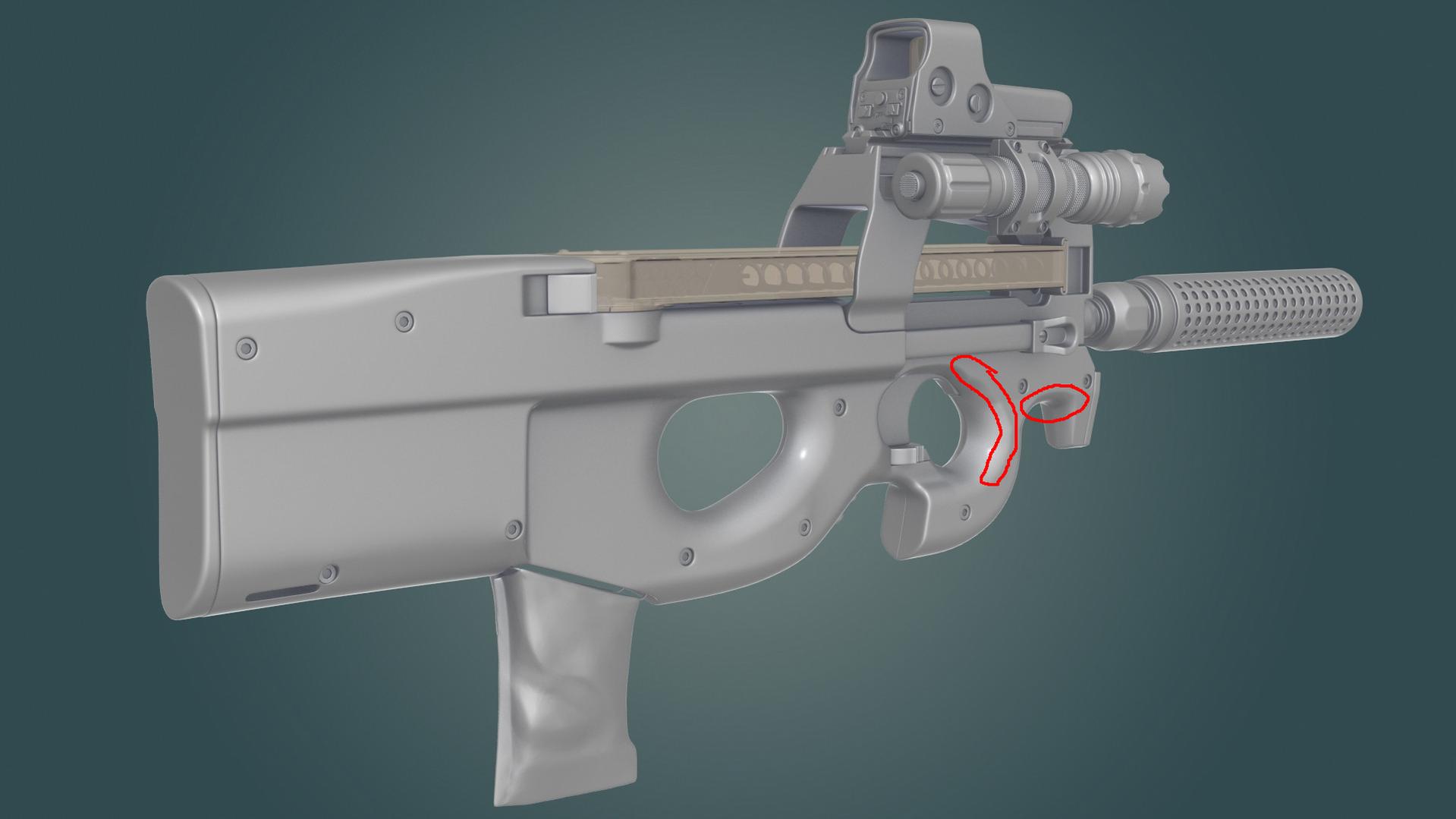 P90 with Attachments W.I.P — polycount