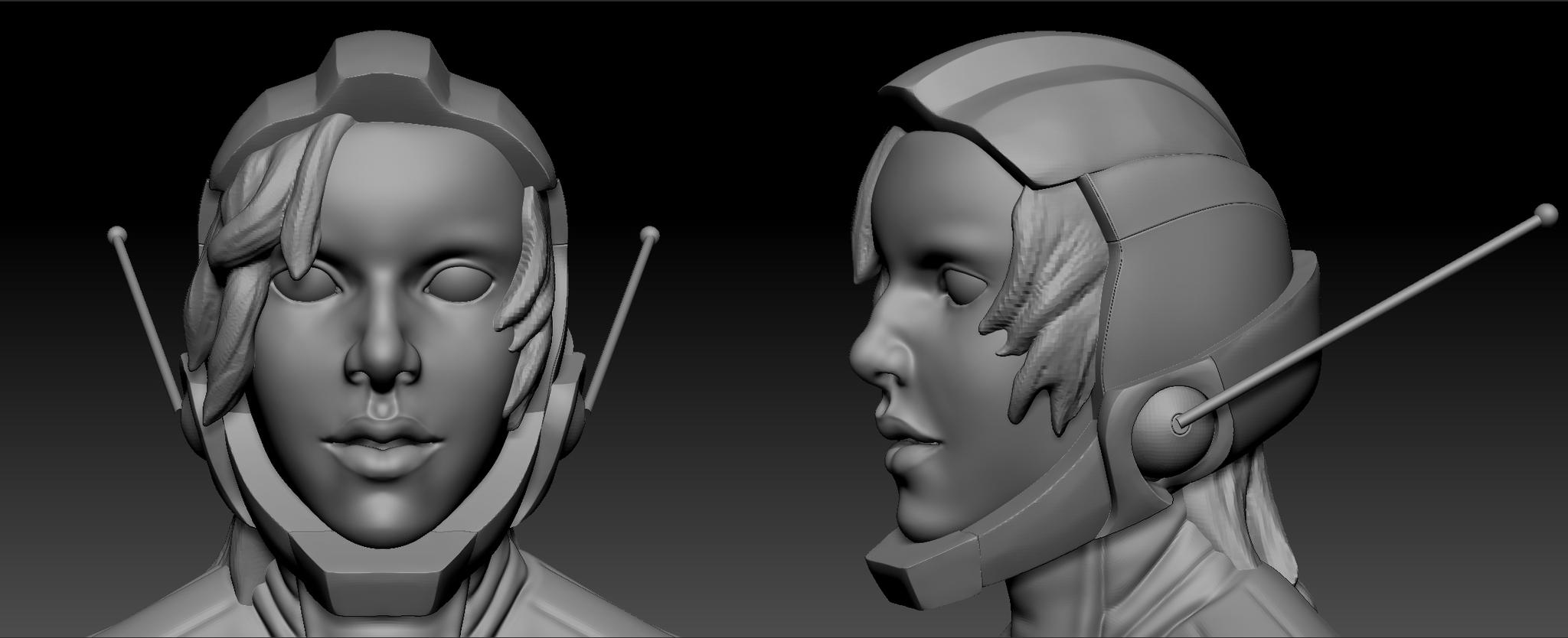 Sci-fi Female Pilot - wip — polycount