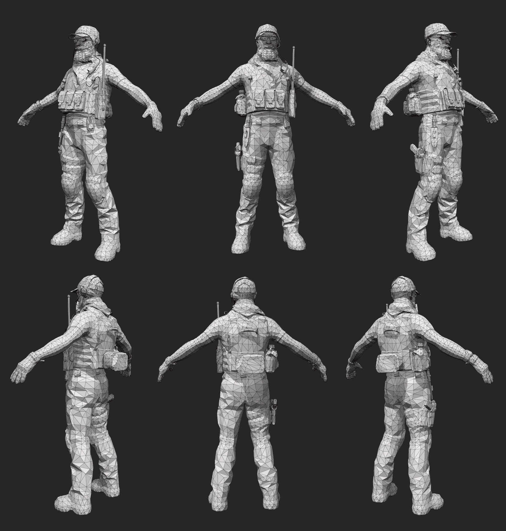 Middle East Mercenary (real time) — polycount