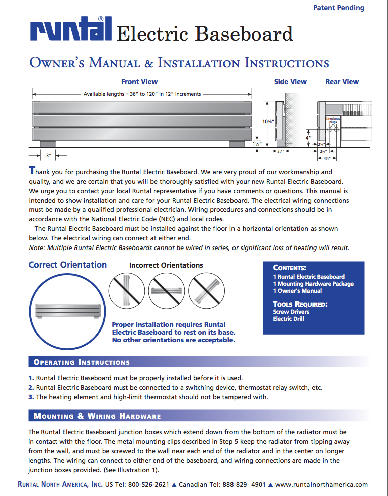 Electric Baseboard Vs Hydronic Electric Baseboards — Heating Help: The Wall