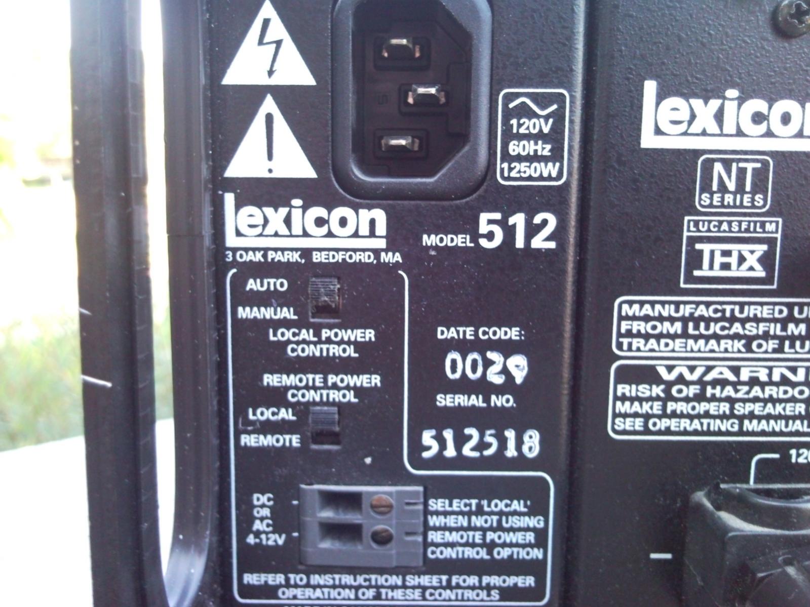 Lexicon 512 multichannel amp — Polk Audio Forum