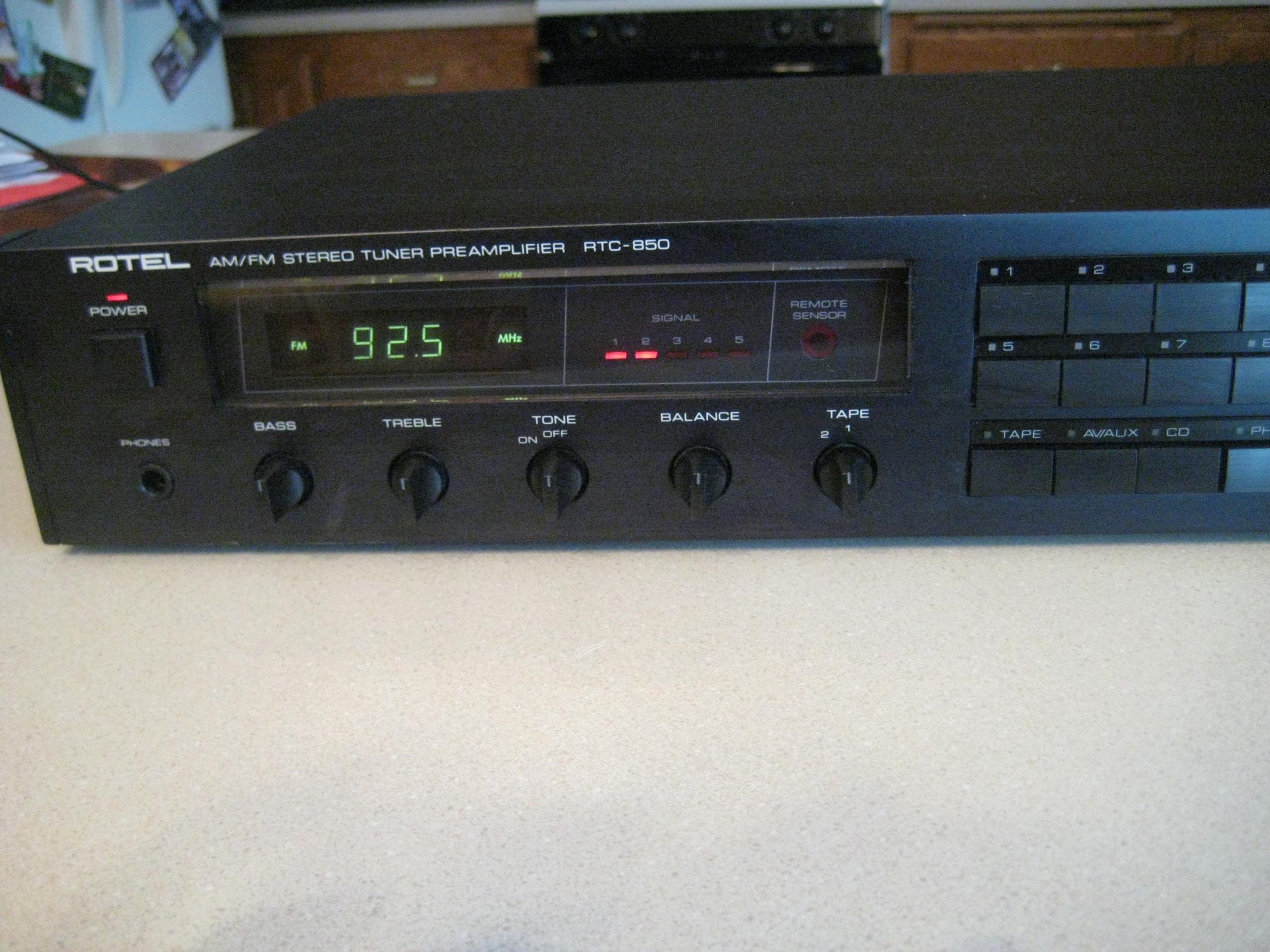 Nice Rotel RTC 850 remote controlled tuner preamp w phono — Polk Audio ...