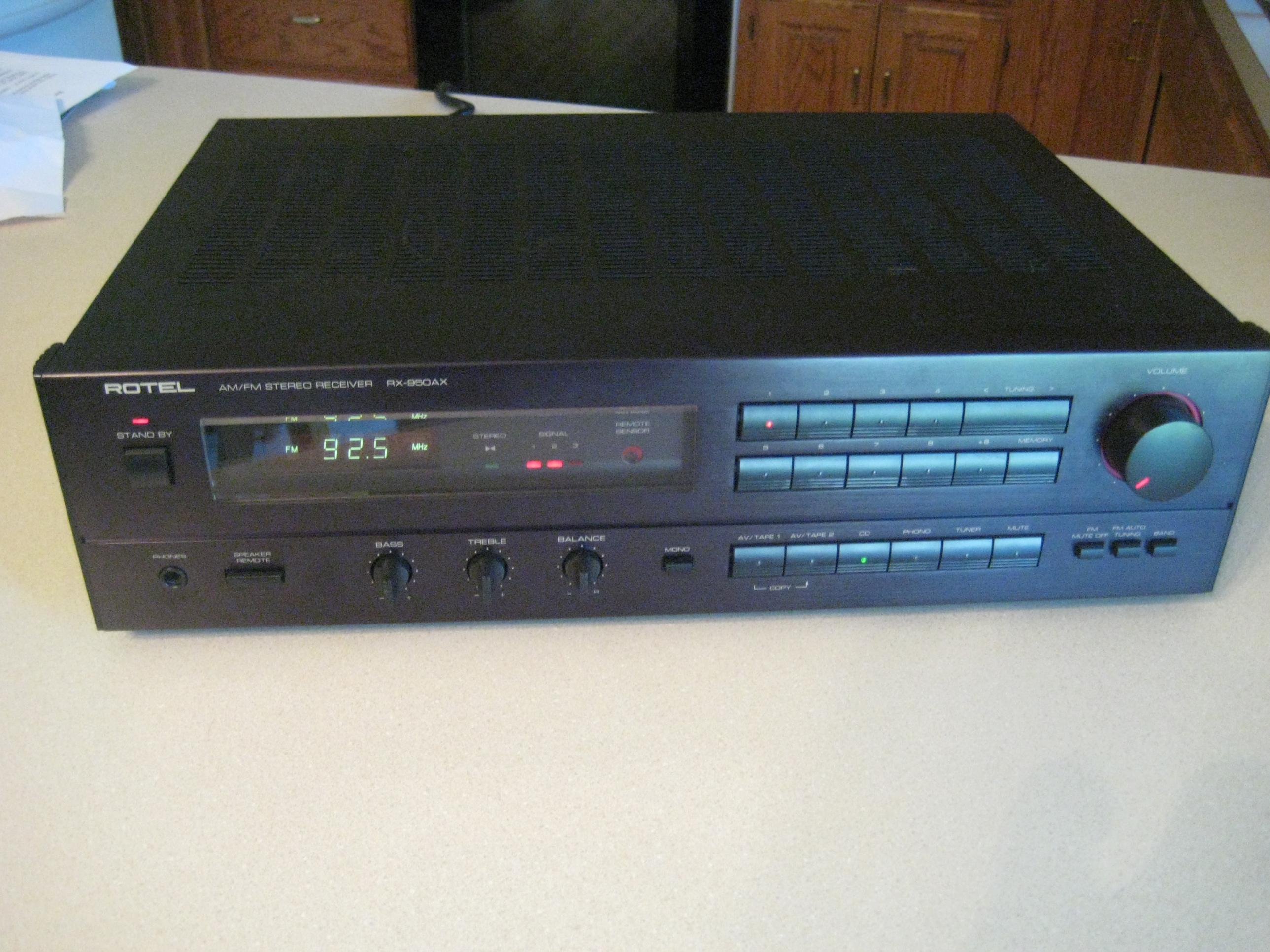 Ex Rotel RX 950 AX Remote AM/FM receiver w video , phono — Polk Audio Forum