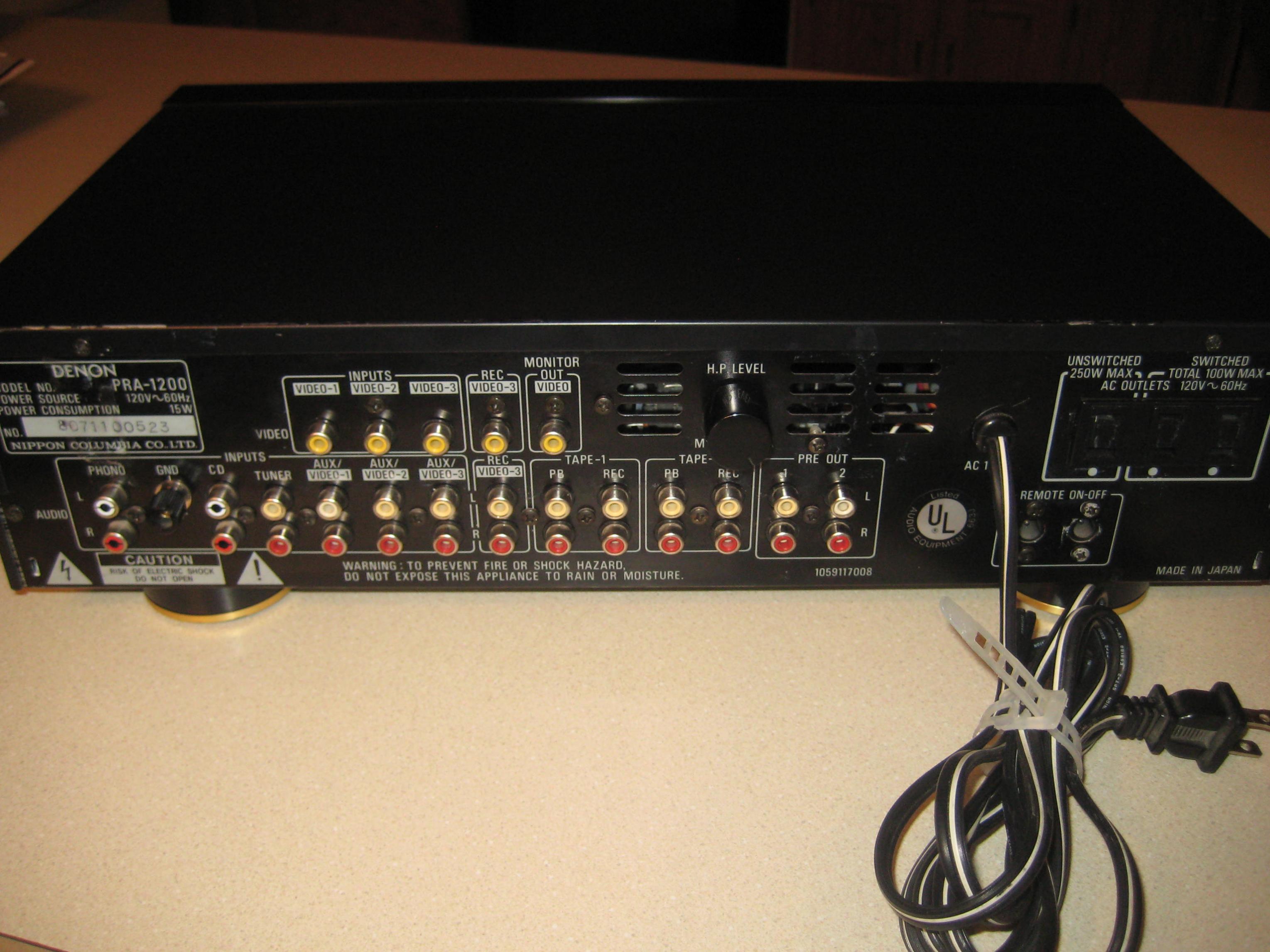 Denon PRA 1200 preamp w phono stage — Polk Audio Forum