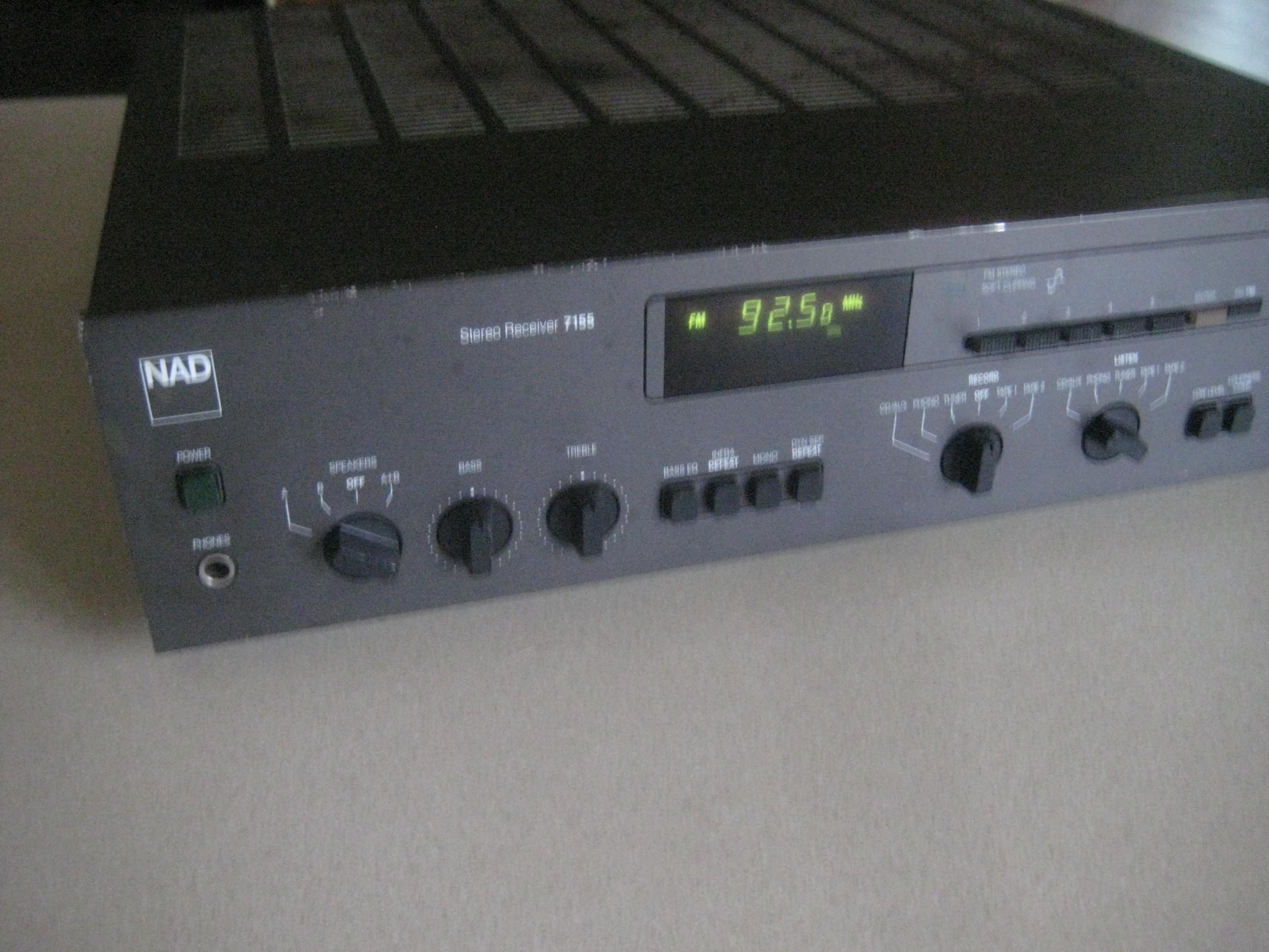 Nice NAD 7155 AM/FM stereo receiver 55w/ch high current phon MM/MC ...