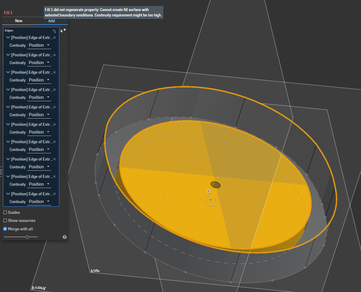 Chamfer / Surface from Circle to Elipse — Onshape