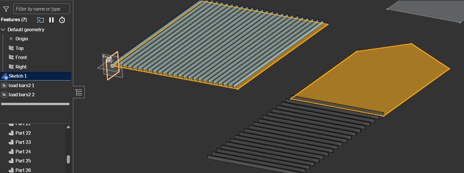 linear pattern direction — Onshape