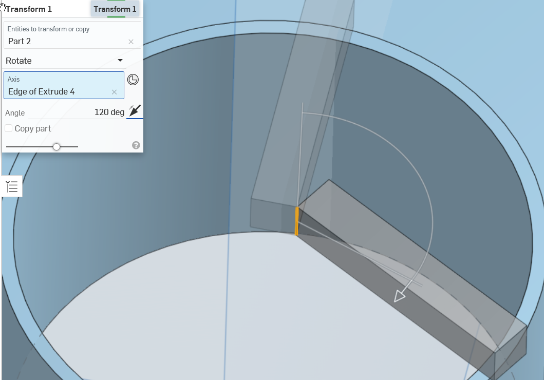 Rotate Part Around Center Of It Self Onshape