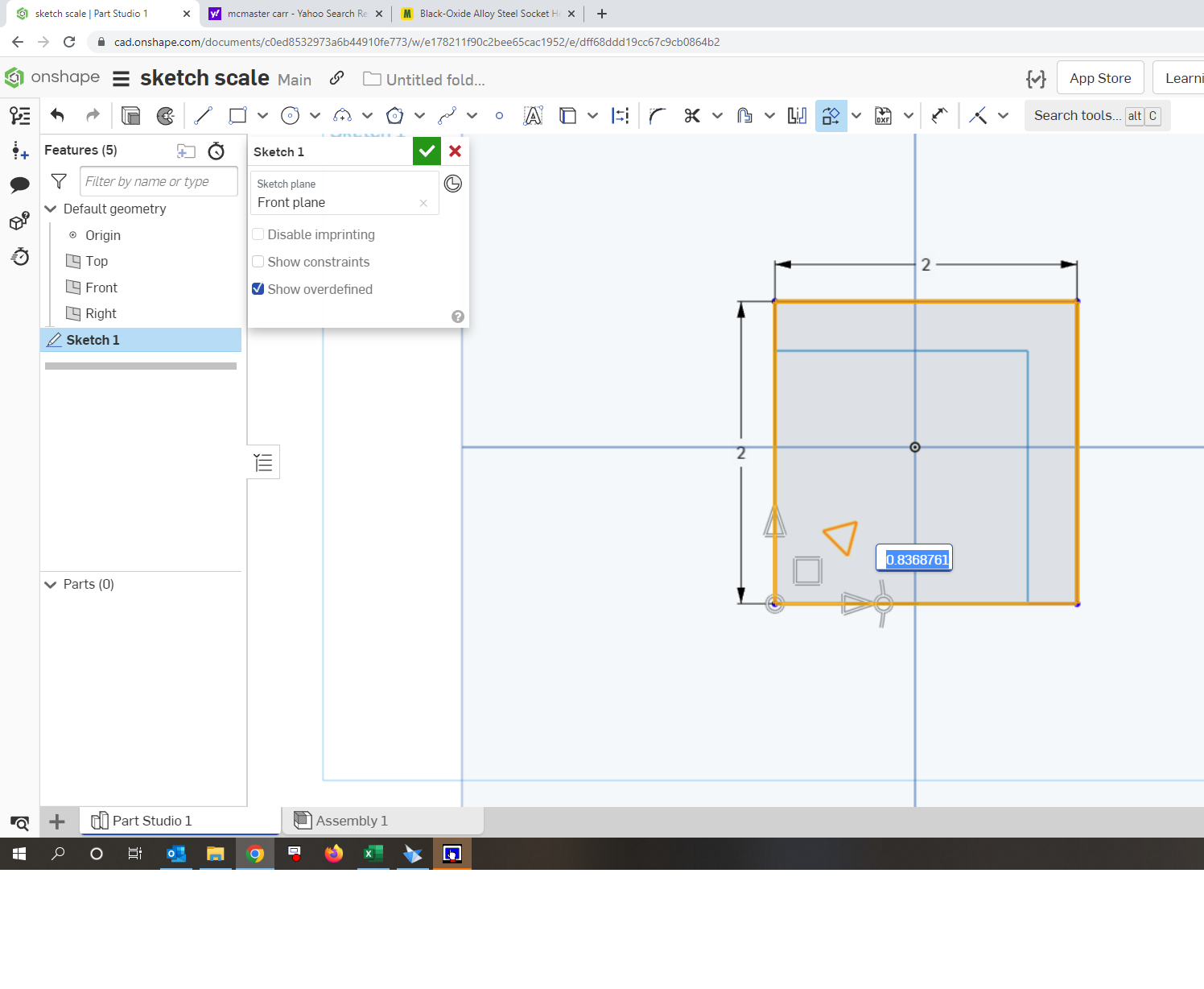 Sketch Scale Solution Onshape
