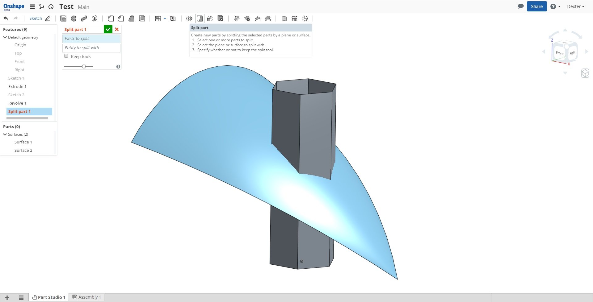 Split Feature Onshape