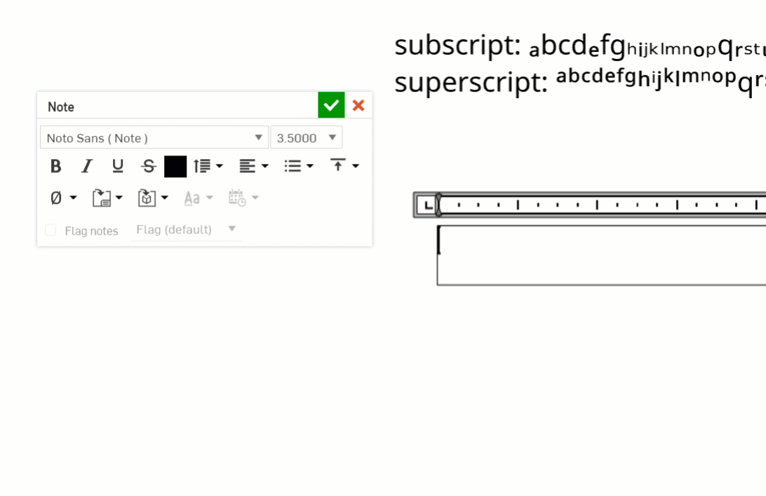Superscript And Subscript Text Onshape