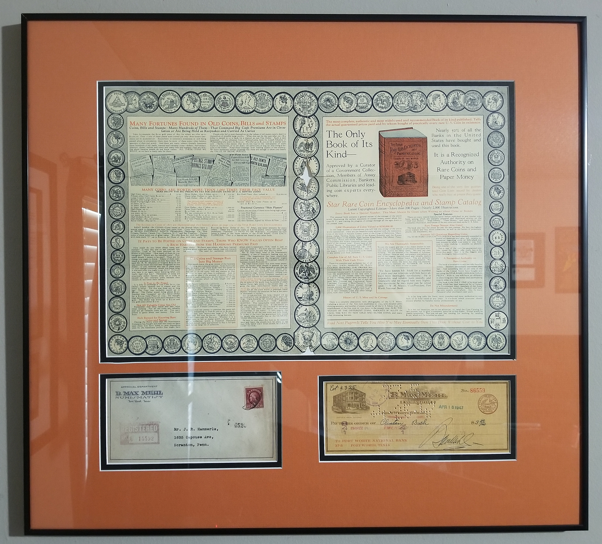 Finally framed some of my numismatic ephemera... — Collectors Universe