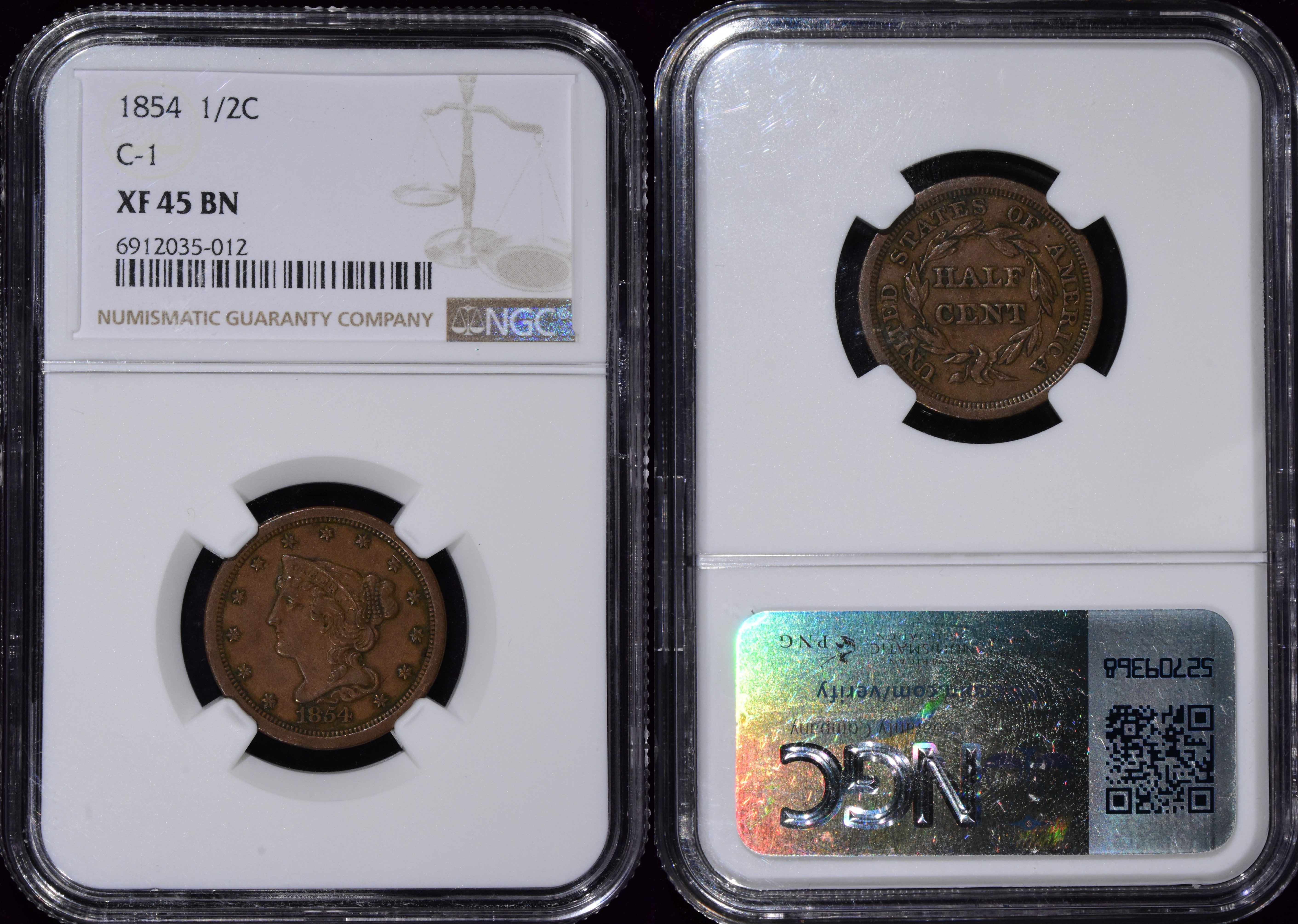 FS Graded Type Coins: Braided Half Cent, Flying Eagle, CC Morgan ...