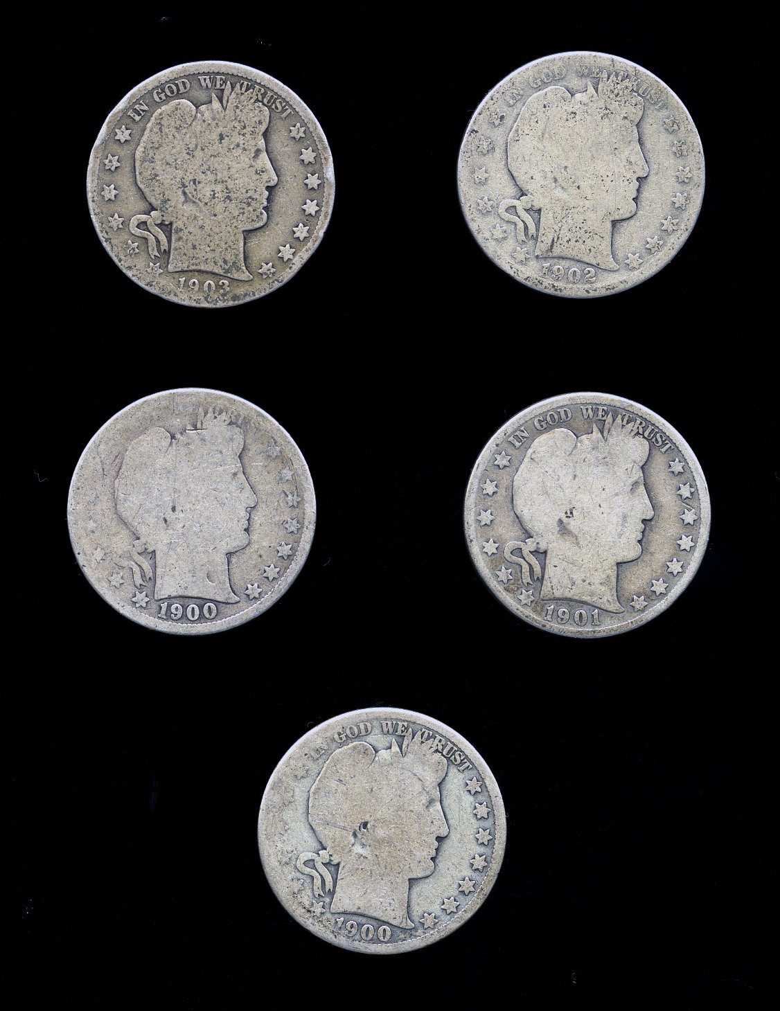 FS: Lot of Five (5) Barber Silver Halves — Collectors Universe