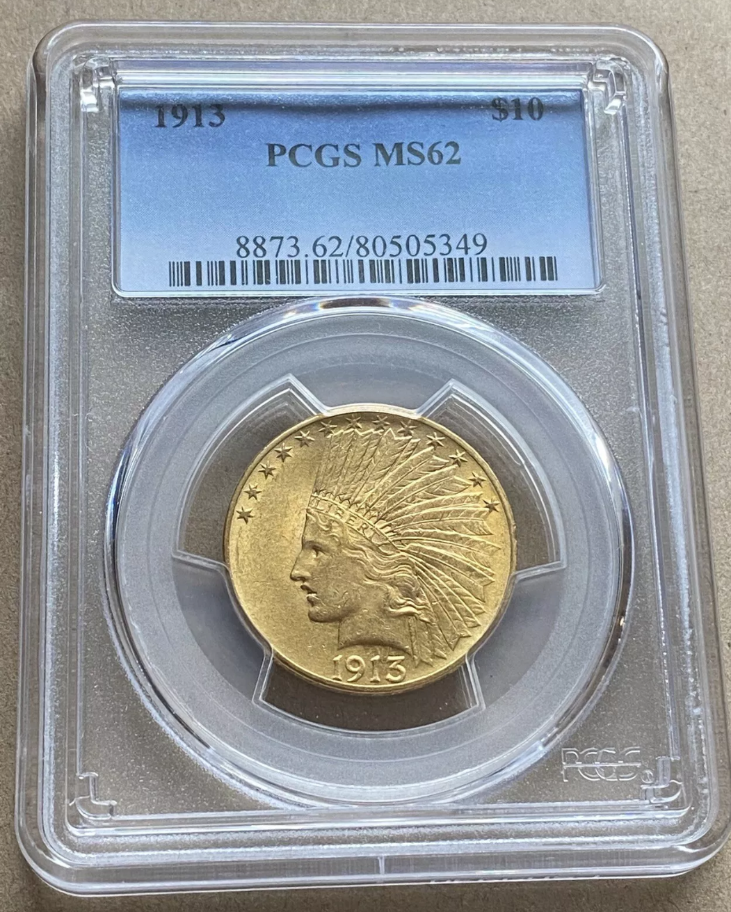 Was this 1913 $10 Indian popped out of the slab? Counterfeit? Pics ...