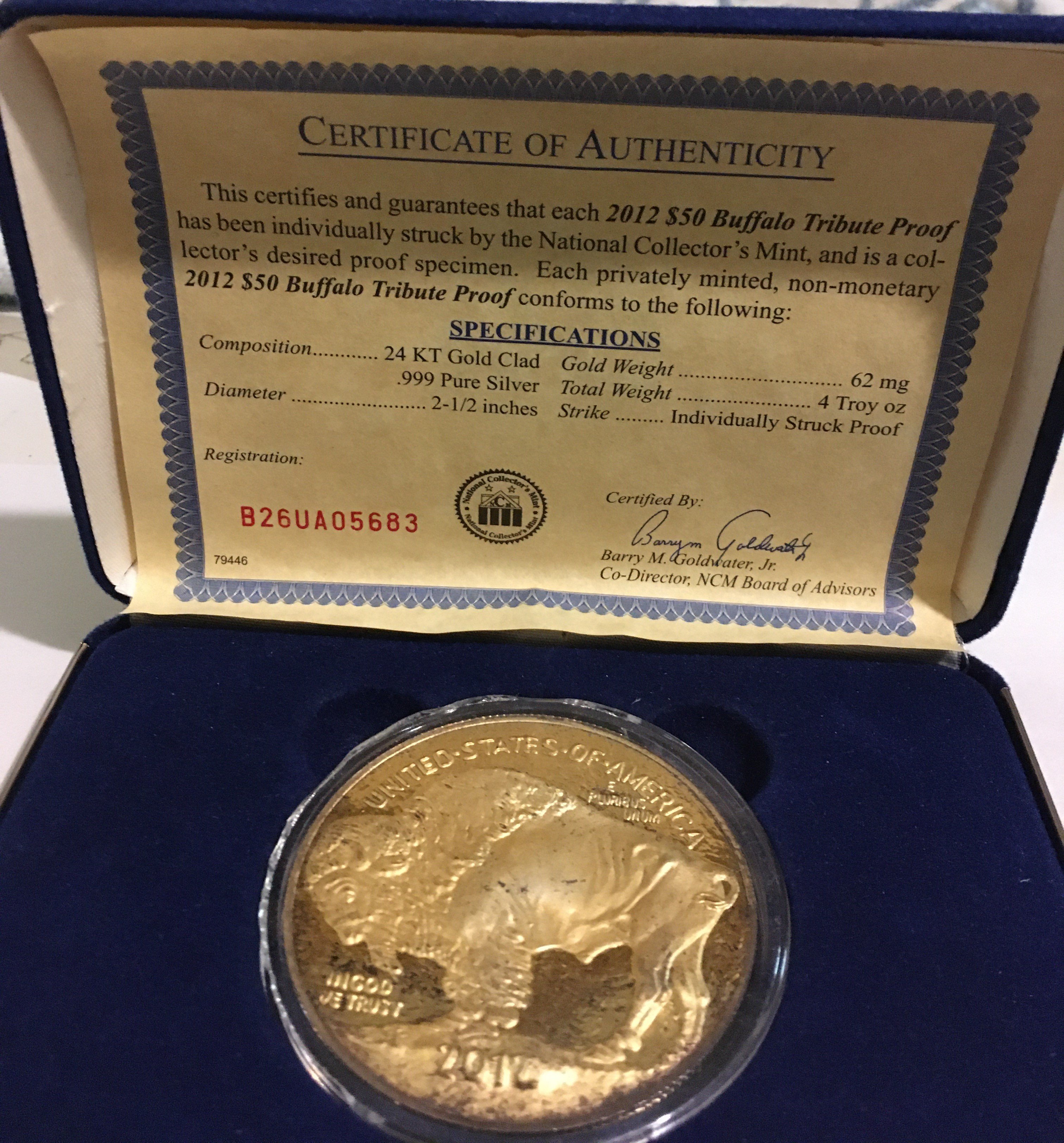4 oz Gold Plated .999 Silver Round $450 Shipped Prices may change with ...
