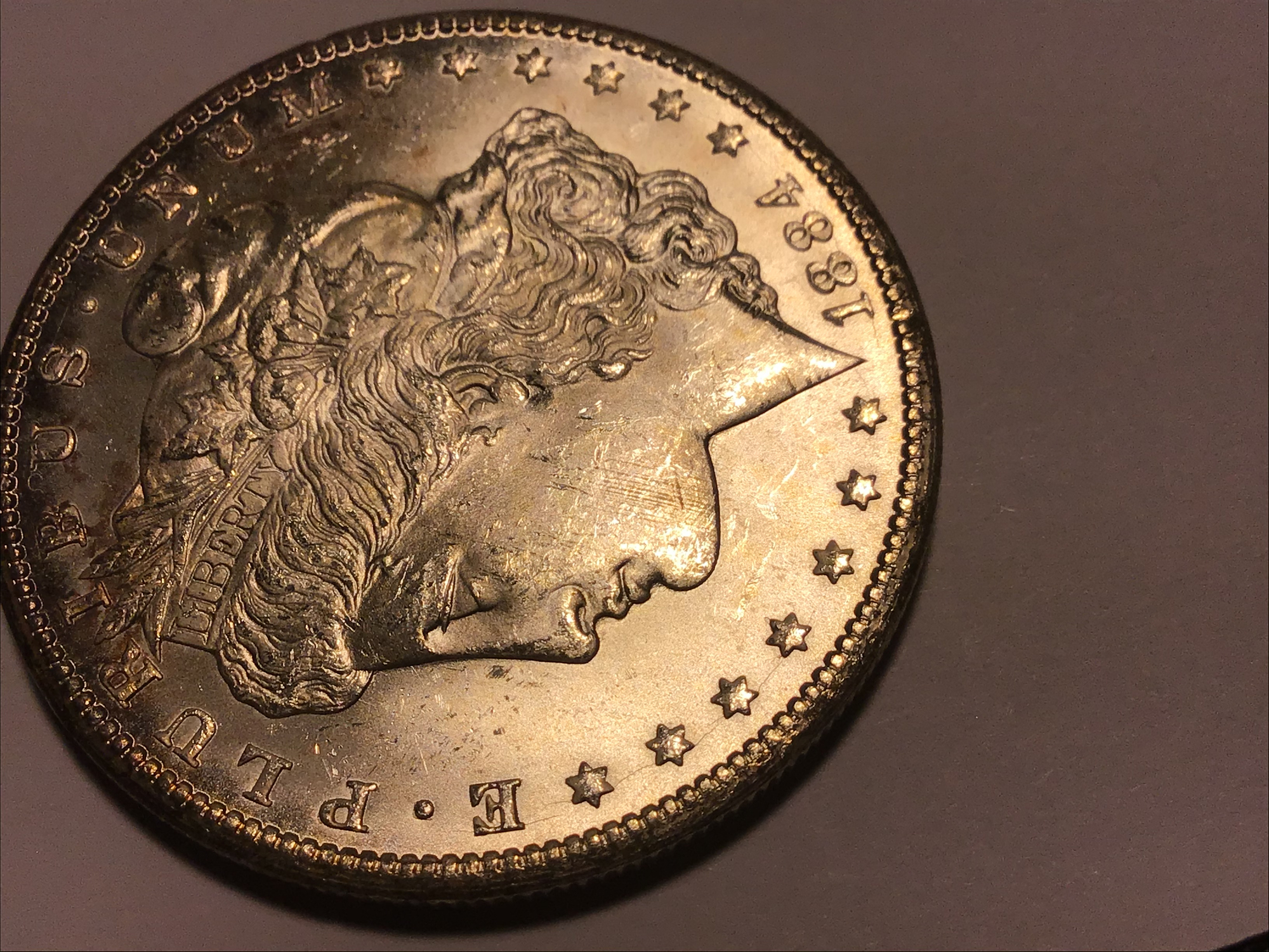 UNC 1884-CC Morgan chin scratches VAM? Estimated Grade? — Collectors ...