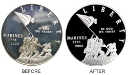 PVC Damage on a 2005 Marine Corp Proof — Collectors Universe