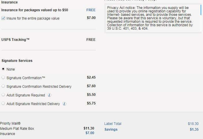 USPS Signature Service for Priority 2 Day — Collectors Universe