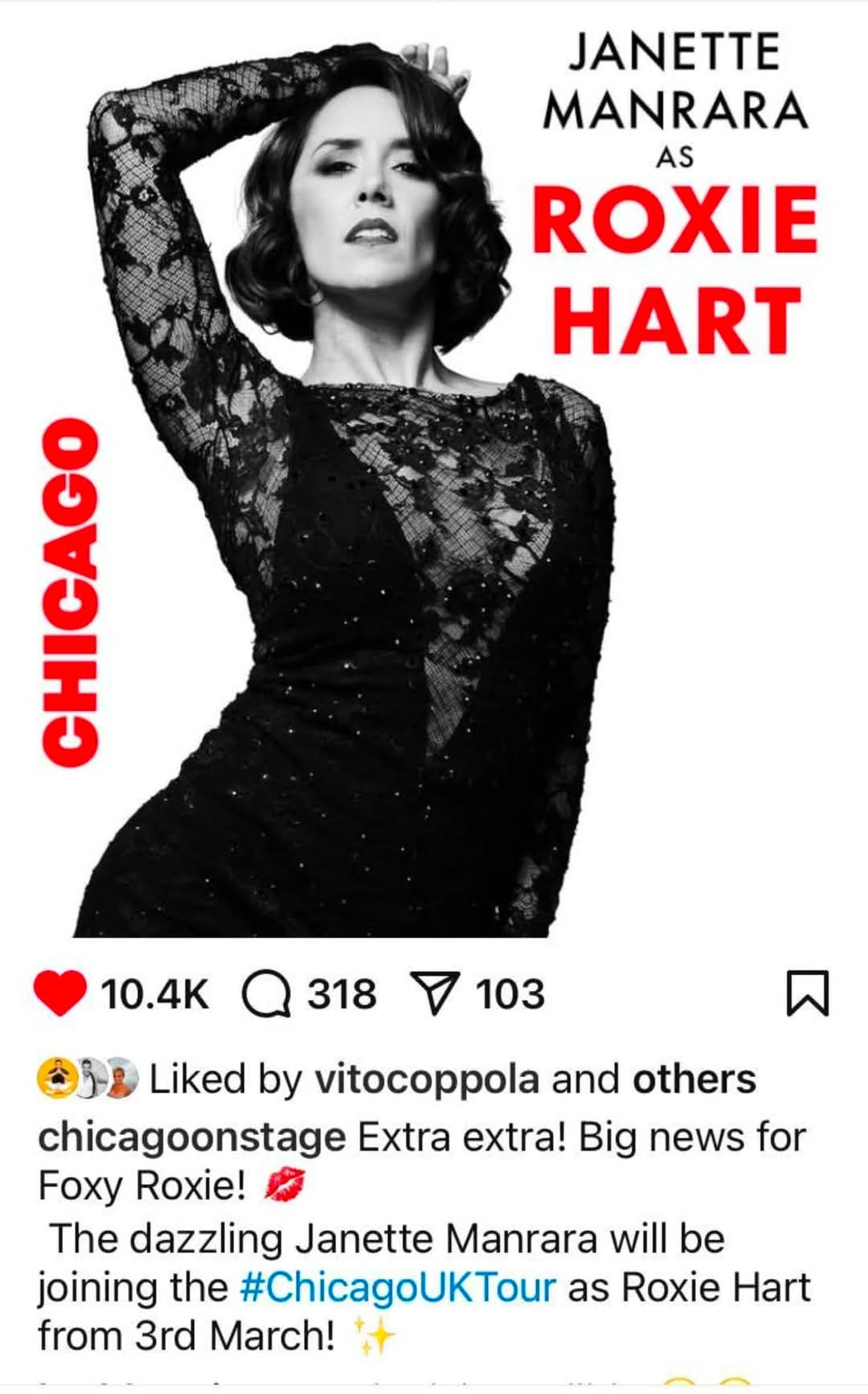 Janette to star in "Chicago" — Digital Spy