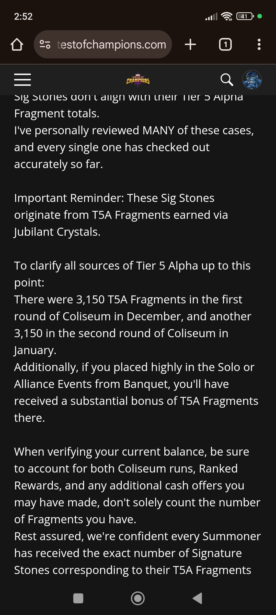 Missing 7* Signature Stones compensation in 2025 Banquet Event - Marvel ...