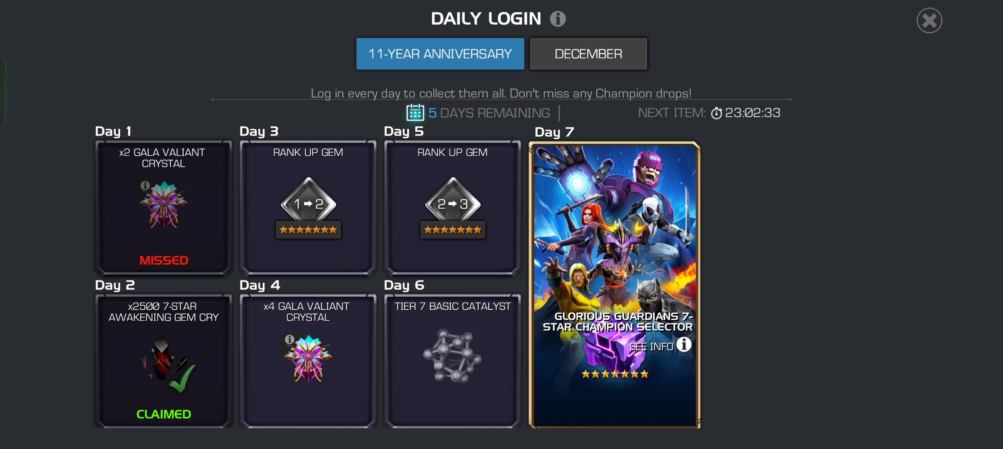 I can now see the anniversary calendar but didn't get yesterday's ...