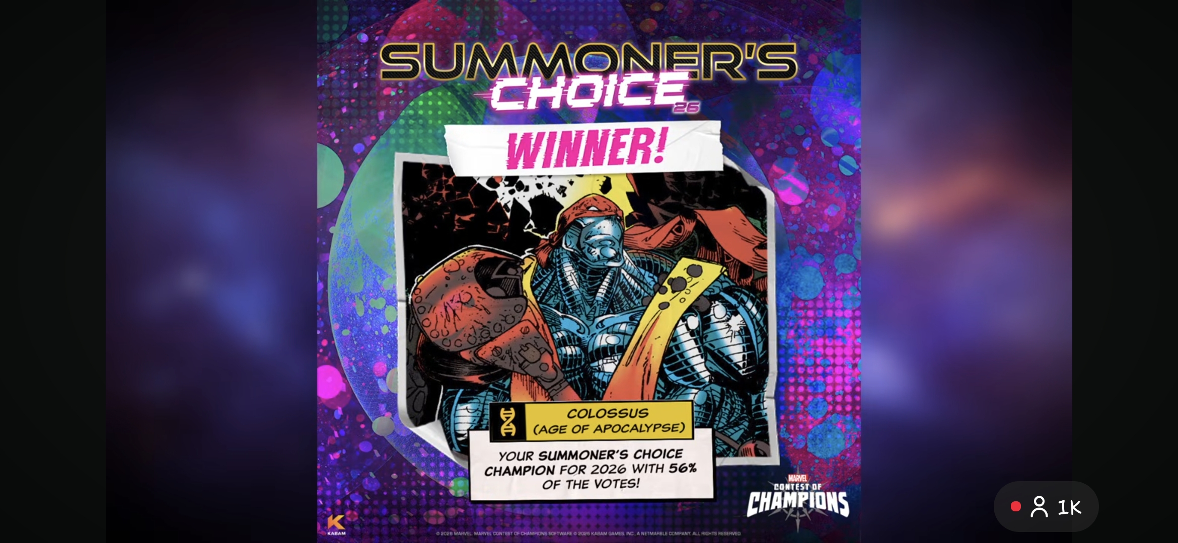 Are you happy that colossus (age of apocalypse) won the summoners ...