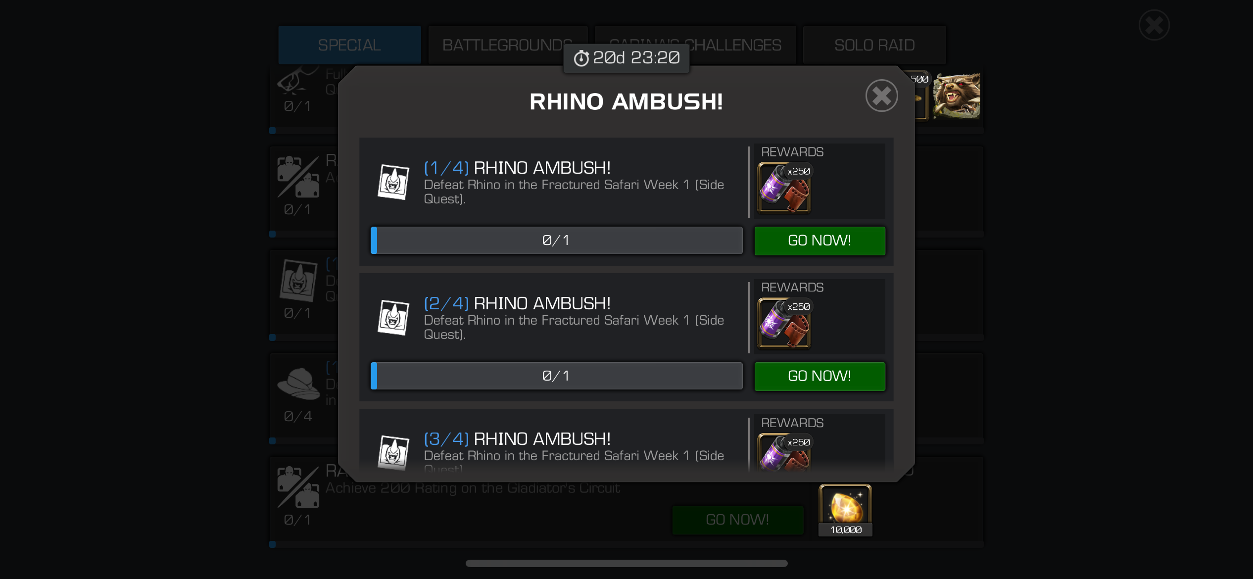 no rhino in new side quest - Marvel Contest of Champions