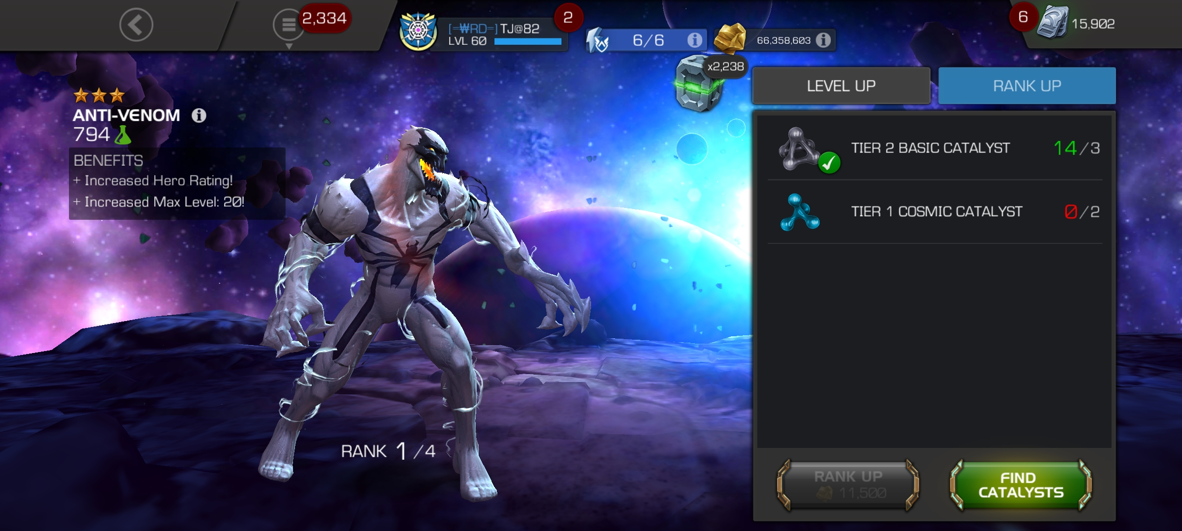 Cosmic catalyst for science champion?? — Marvel Contest of Champions