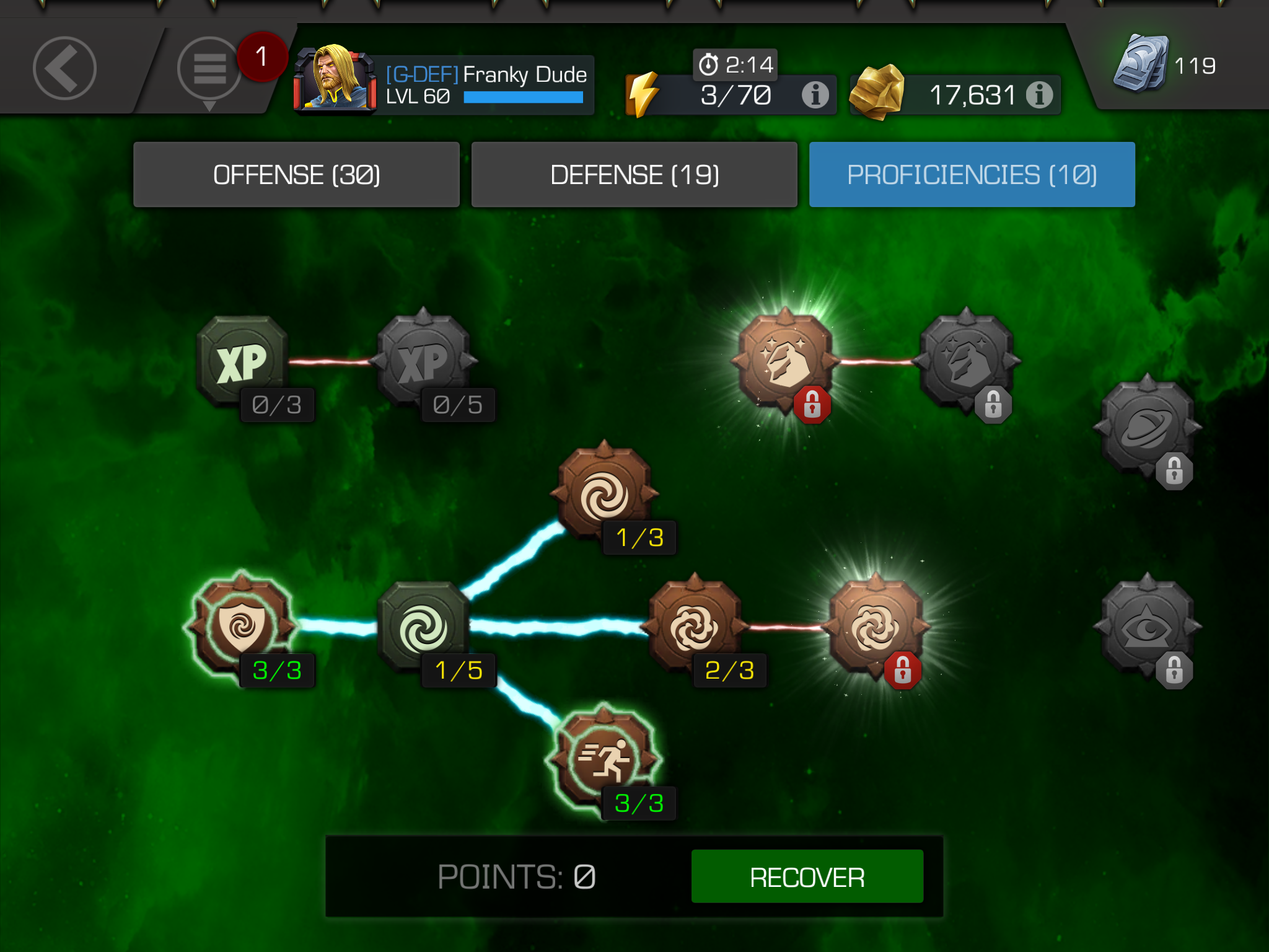 59 Masteries setup Level 60 — Marvel Contest of Champions