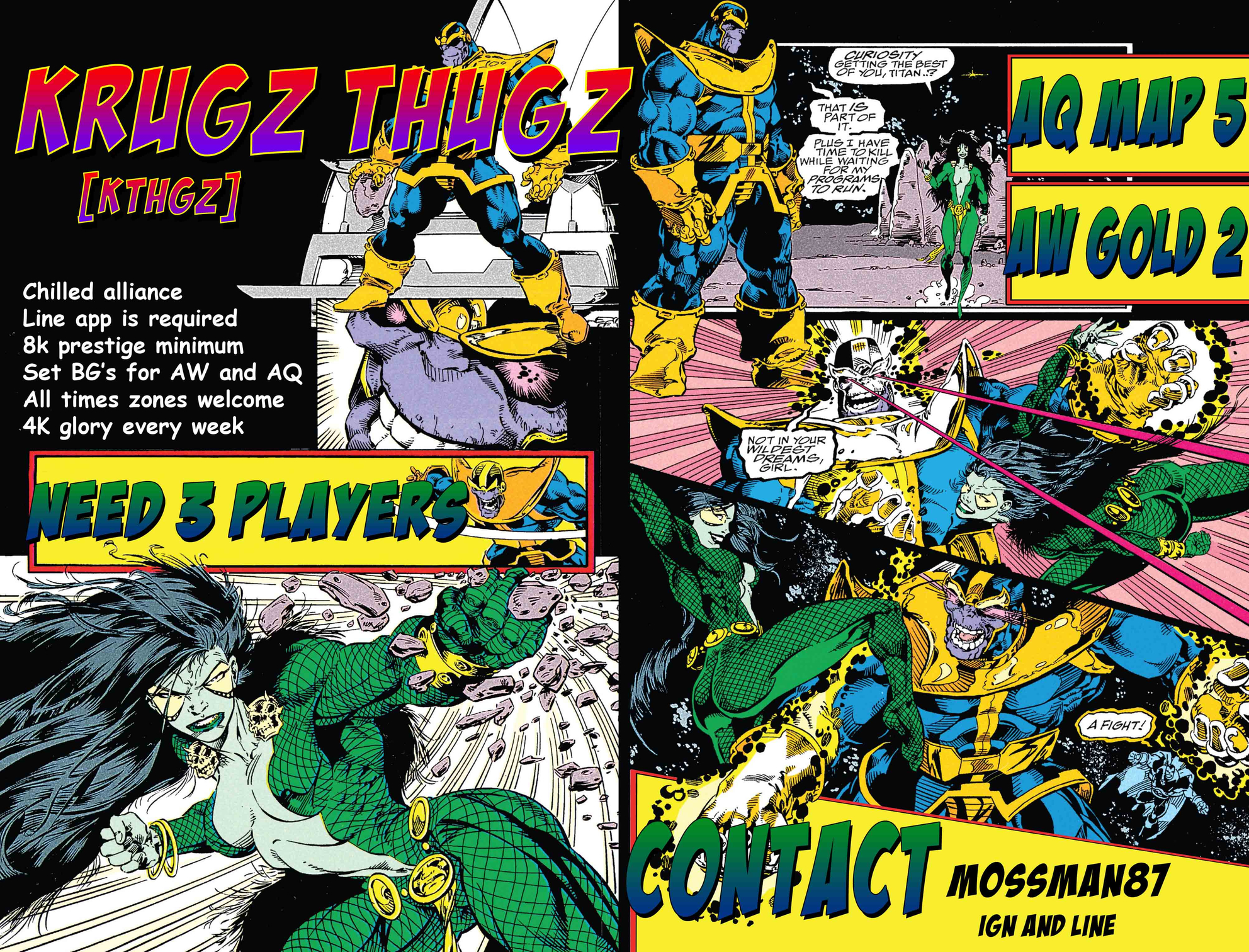 AQ Map 5 and Chilled Gold 2 AW alliance needs one player — Marvel ...