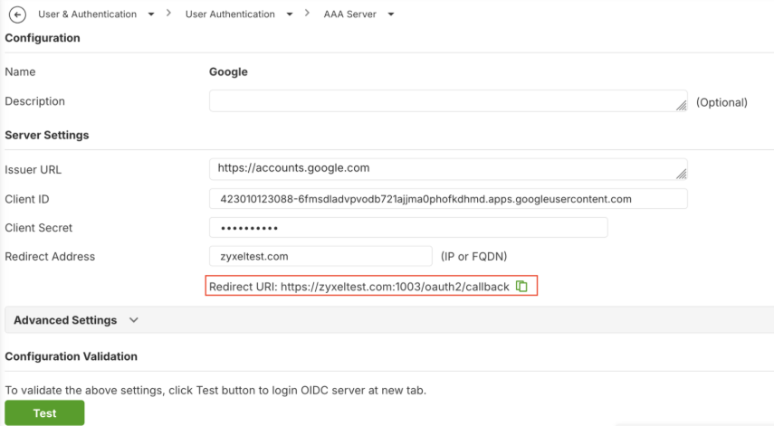 SSL VPN authentication with Google — Zyxel Community