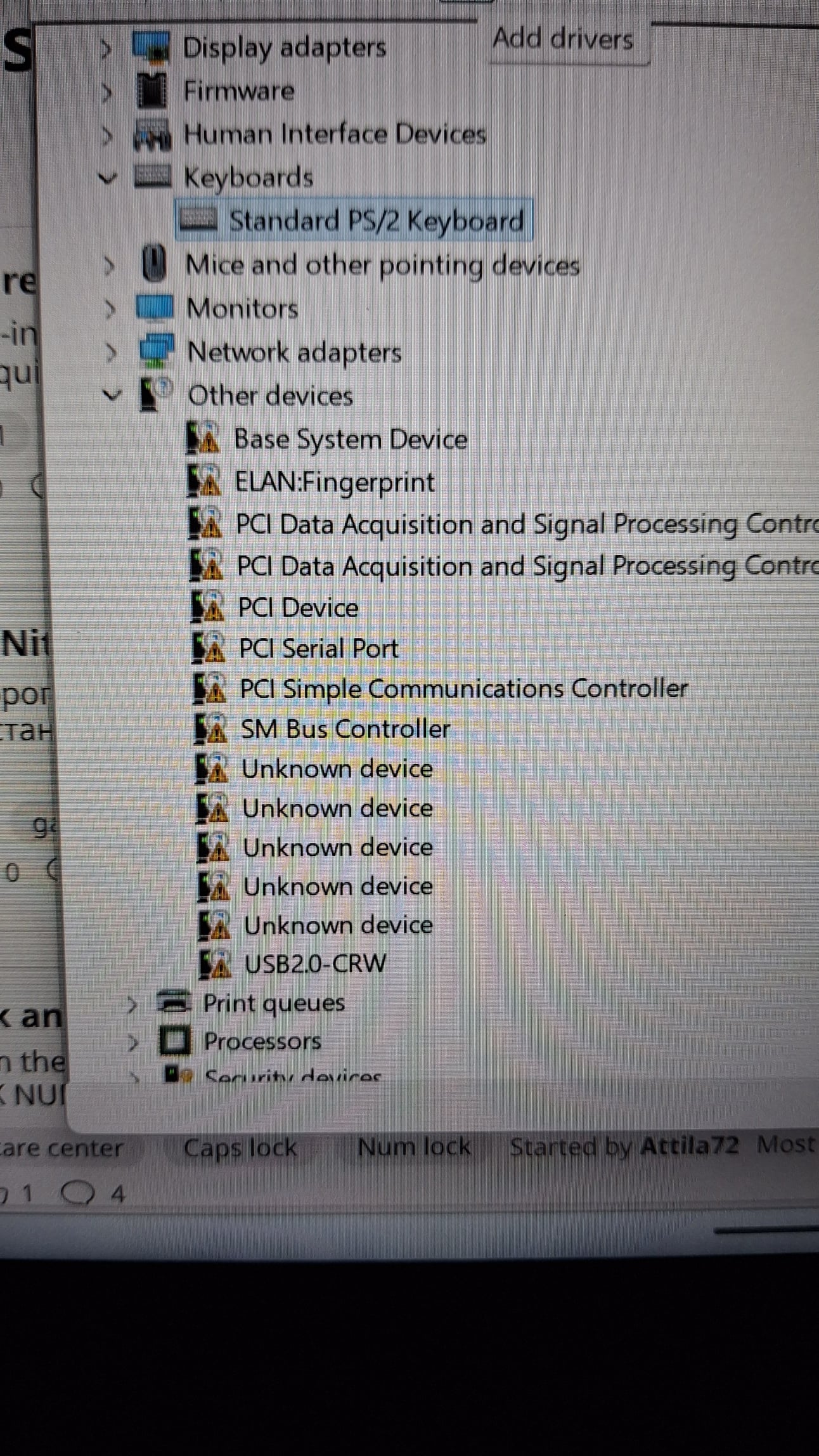 Spin 3 SP314-53N-77AJ keyboard not working neither PCI drivers. Tried ...