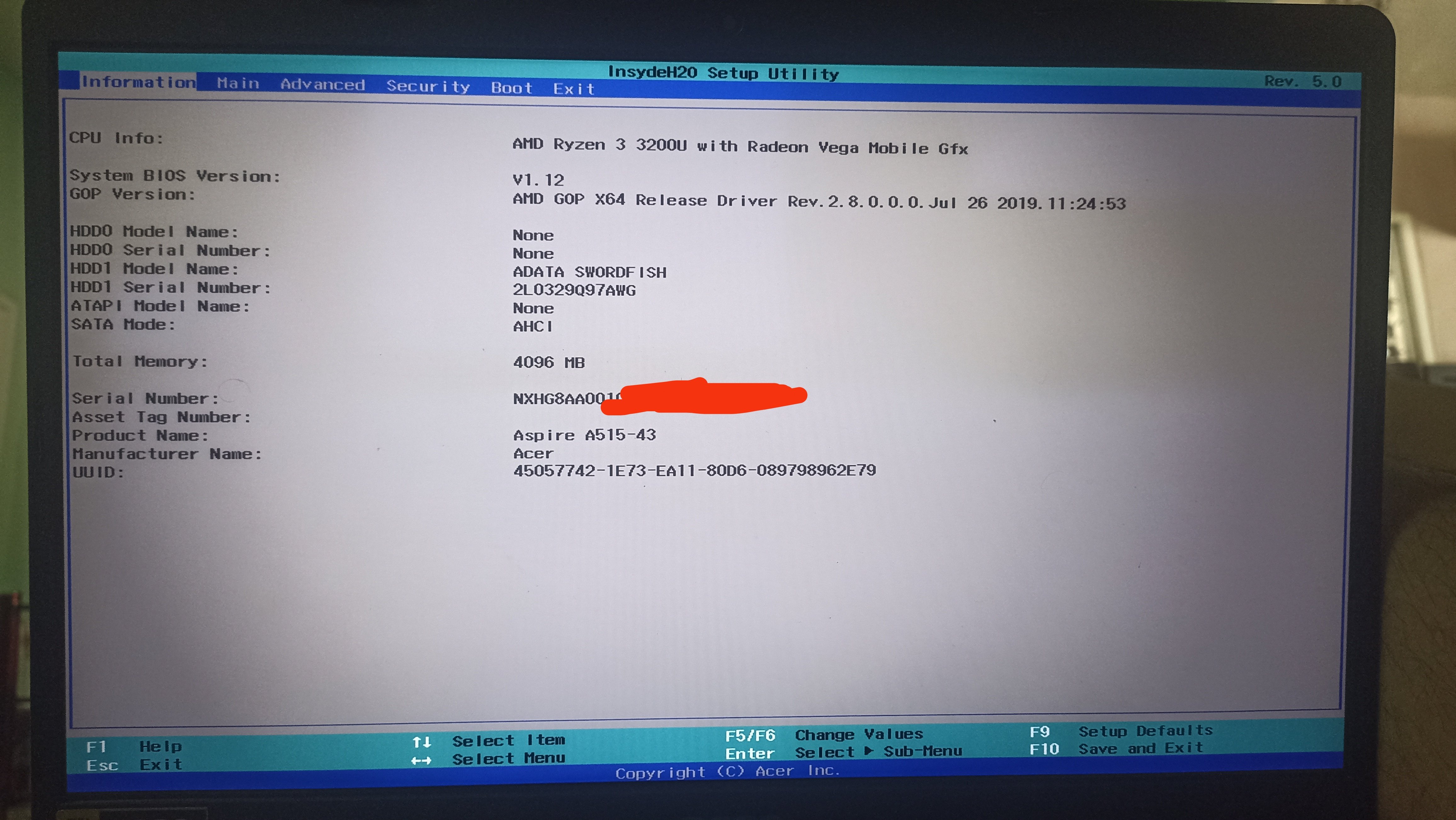 Aspire a515-43 "no bootable device " - Acer Community