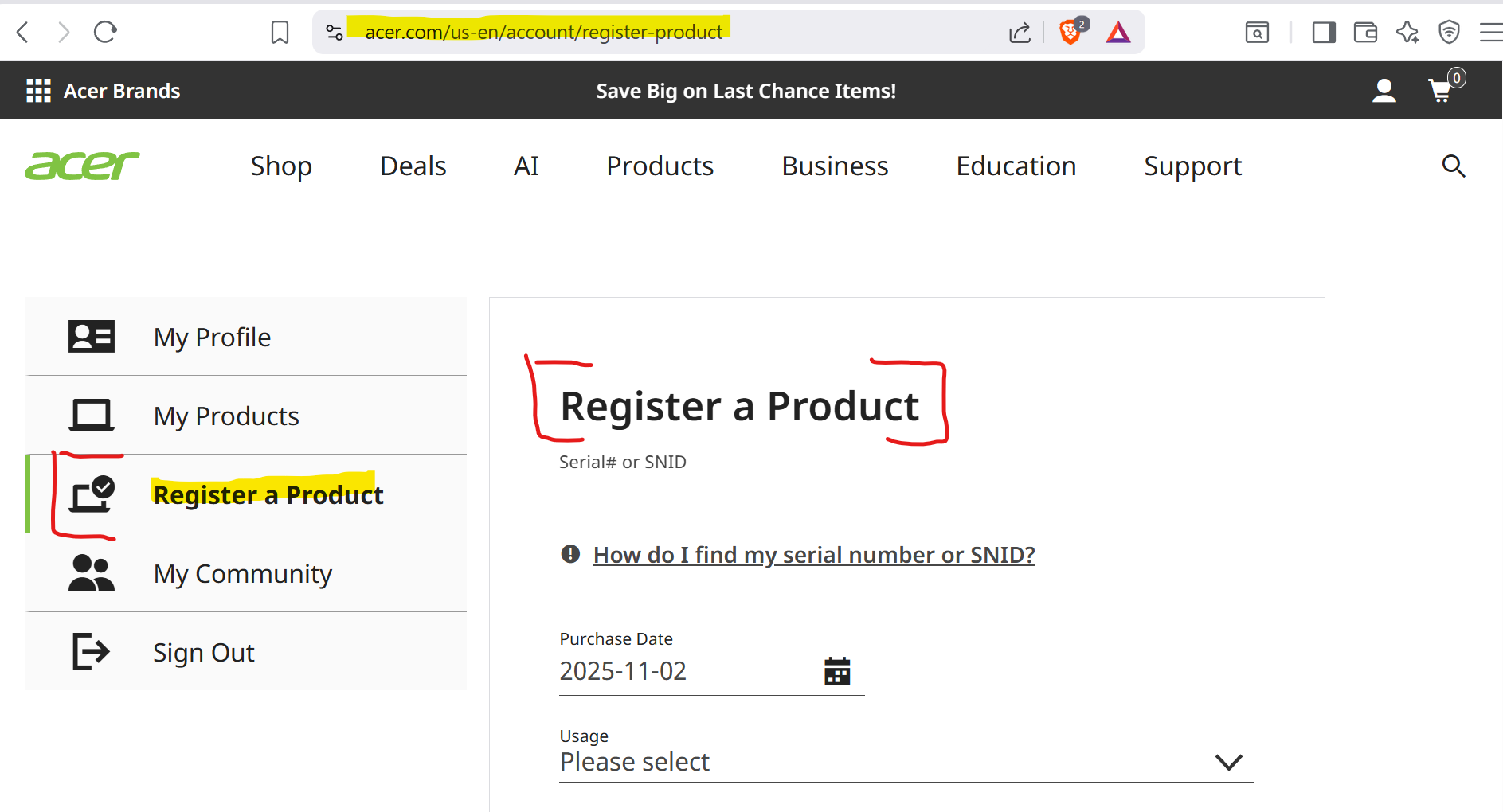 Registration error - How to register Acer account & product? What can I ...