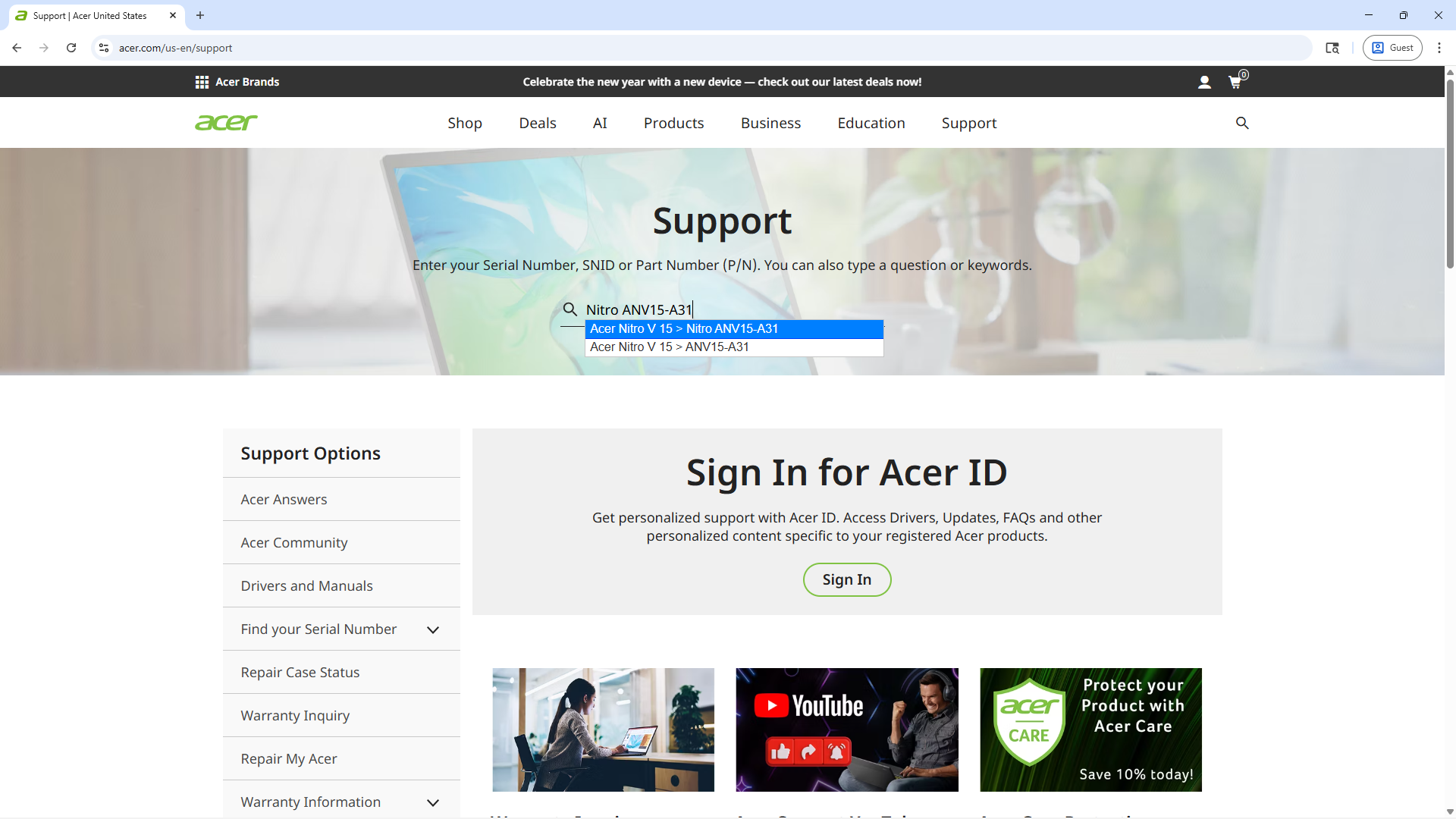 0x803F8001 Error When Launching NitroSense Software - Acer Community