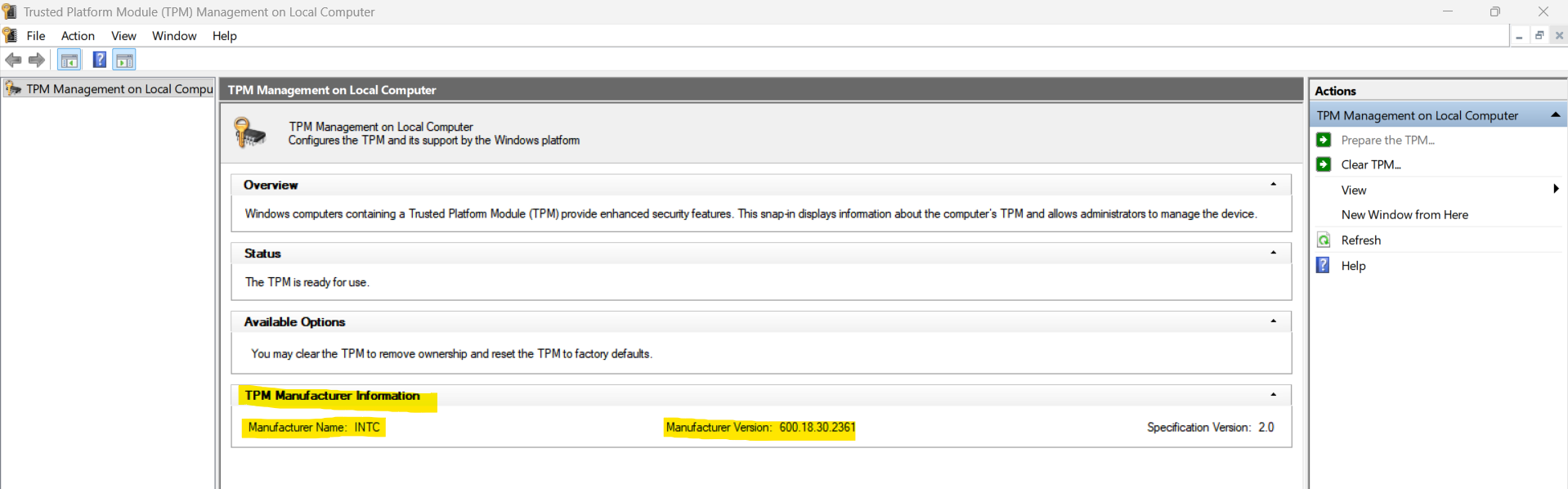 TPM gone missing after BIOS repair and automatic update on Acer Nitro ...