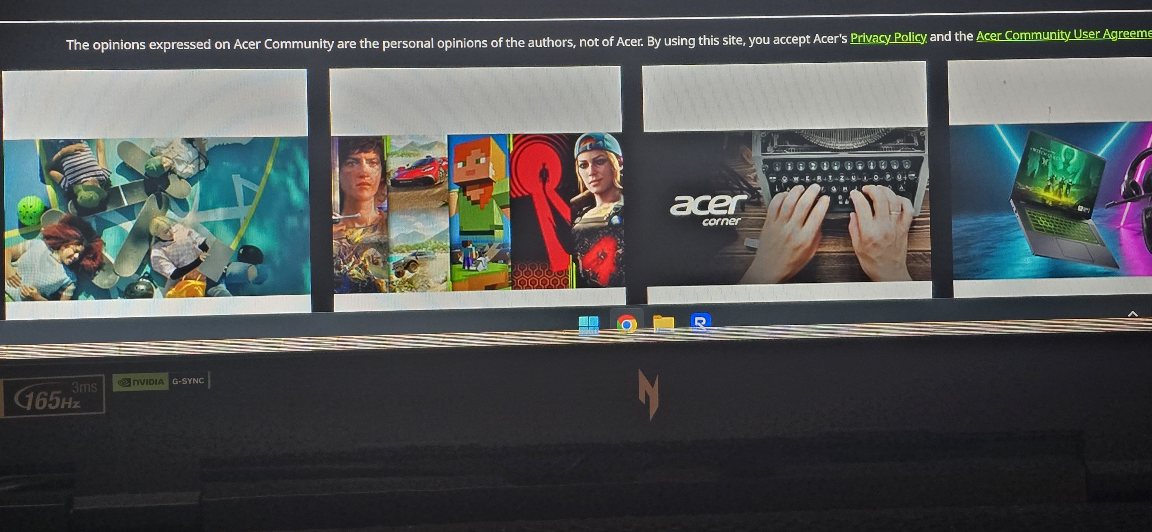 Nitro AN17-41 (NHQL1AA002XXXXXX) shows lines on bottom of screen on ...