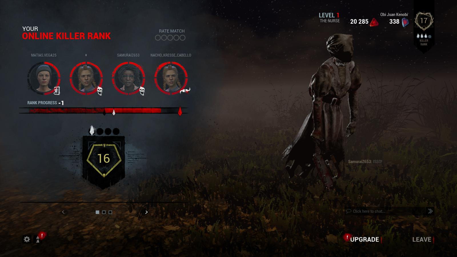 End of match screen showing character names and portraits; pic included ...