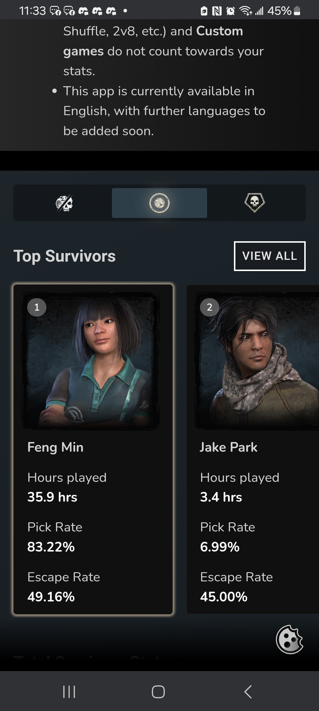 This is my Stat record please be respectful but also honest — BHVR