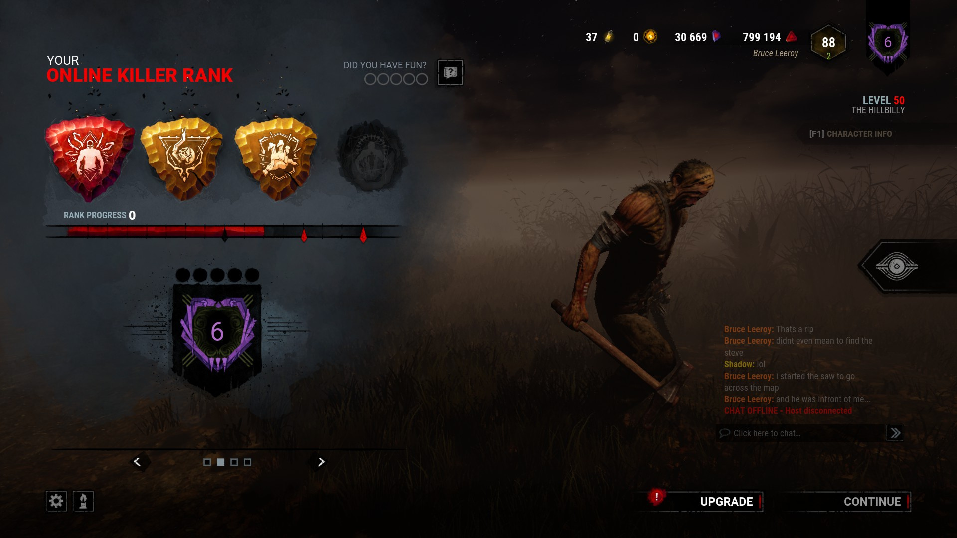 No Chaser emblem for Billy — BHVR