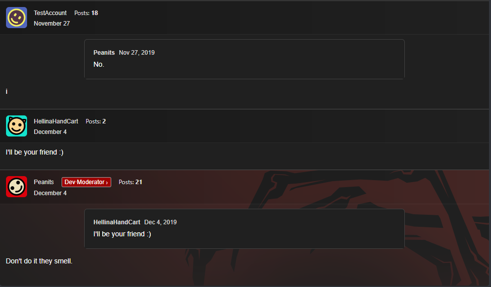 Peanits that wasn't very nice — BHVR