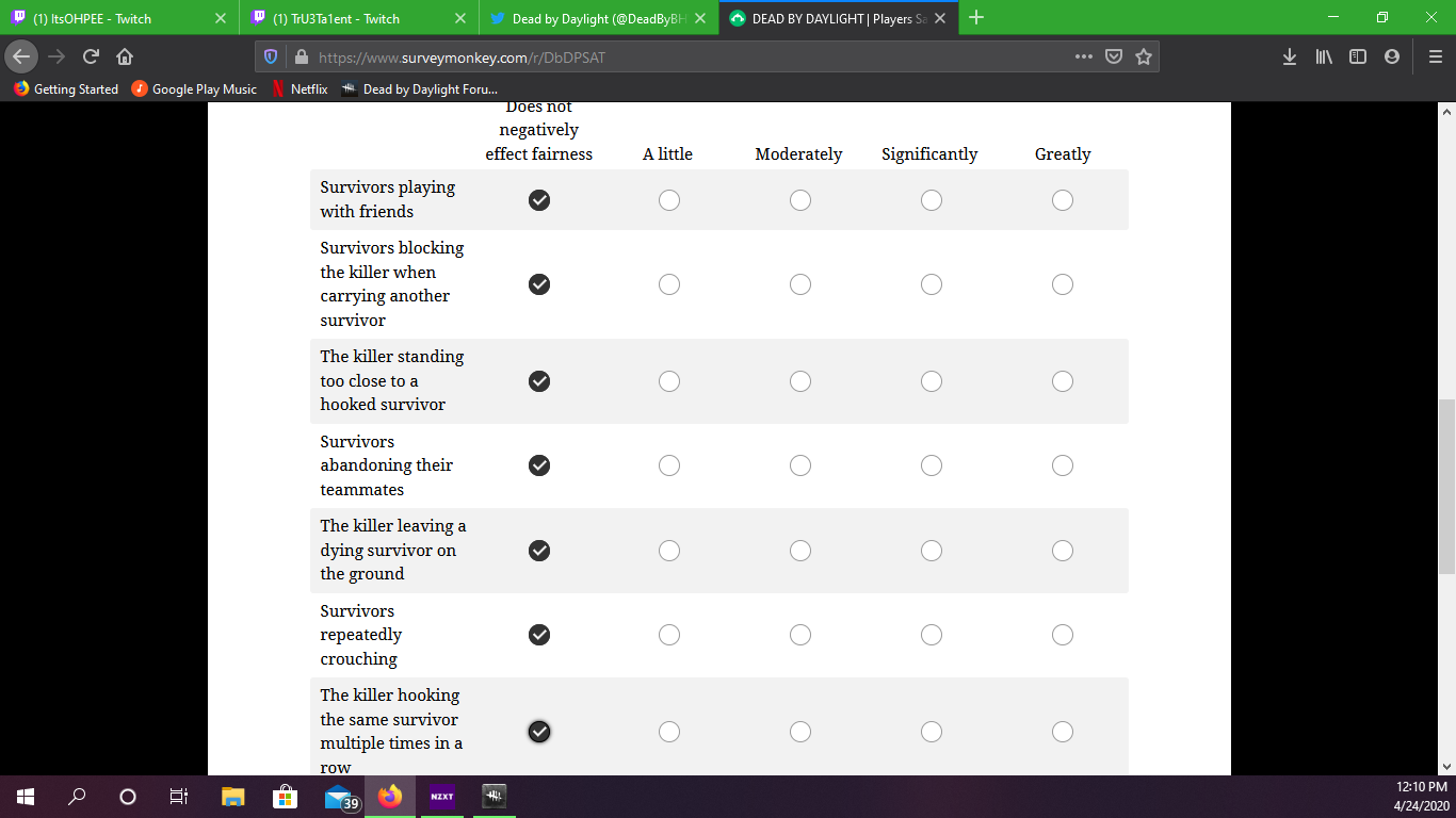 The community survey — BHVR