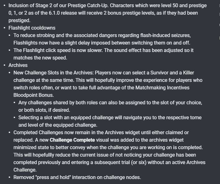 What do we expect to go live in the upcoming mid chapter? — BHVR