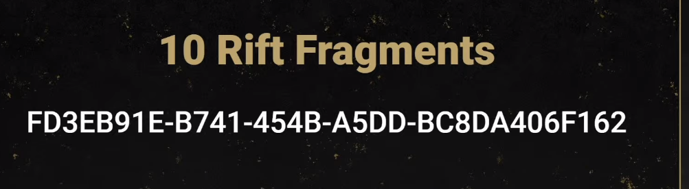 Rift Shard code from stream doesn't work! — BHVR