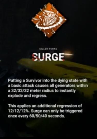 The surge should be kiler radius ( at the moment) + 8 meter — BHVR